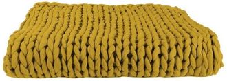 Paris Prix Paris Prix - Plaid Déco Maille Chunky 120x150cm Jaune