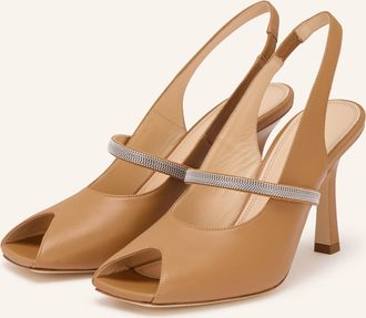 Prosperine Prosperine Slingpumps Mit Schmuckperlen braun