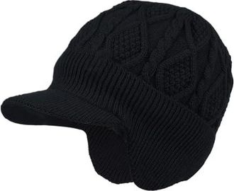 Generico Ear Flap - Acrylique Fiber, 21,65 - 23,62 po Winter Beanie Fleece-Lined Warmth | Casquette coupe-vent dext&eacute;rieur avec protection doreille, tricot dhiv