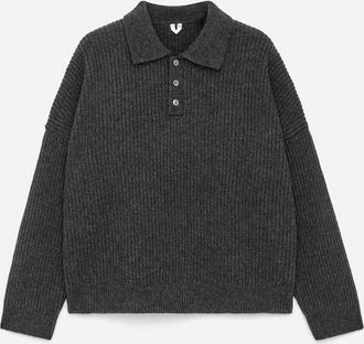 Arket Polopullover Aus Wolle -Grau