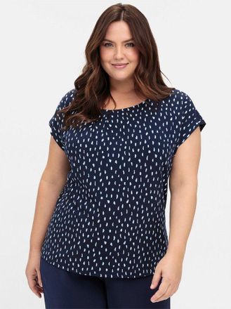 Sheego T-Shirt Kurzarmshirt Kurzarm mit Minimal-Alloverdruck