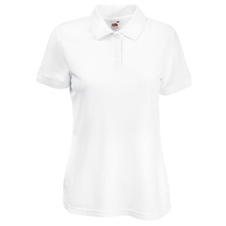 Fruit Of The Loom Damen Lady-Fit 65/35 Pique Polo Shirt, Wei&Atilde;Y, Gr.XXL