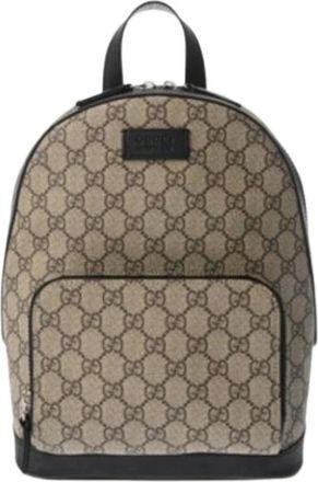 Gucci unisex, Pre-owned, Beige, Taille: ONE Size Sac &agrave; dos GG Supreme Vintage Pre-owned