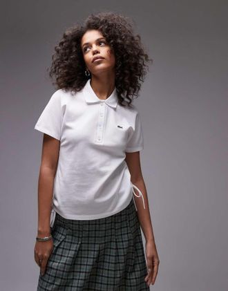 Lacoste Polo froncé sur le côté - Blanc