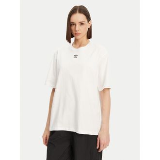 adidas T-Shirt Essentials Boyfriend JC8967 Wei&szlig; Oversize