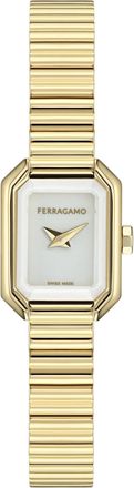 Ferragamo Uhr - Quarz-Analoguhr Crystal Tank Petite - Gr. unisize - in Gold - f&uuml;r Damen