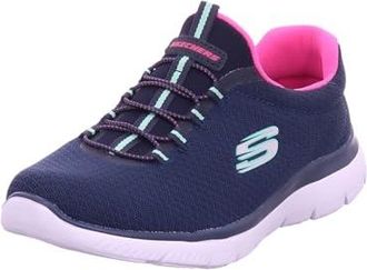 Skechers Femme Summits Sneaker, Navy Turquoise, 40 EU Large