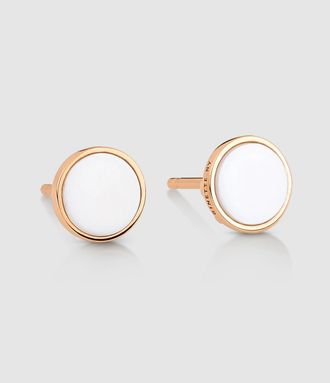 Ginette NY Boucles doreilles Ever Disc Agate Blanche Or Rose