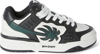 Palm Angels Abgetragene Ledersneakers Schwarz Gr&uuml;n - - Shoes - Herren - Mehrfarbig - 41 EU