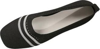 Generic Chaussures plates pour femme en tricot &eacute;l&eacute;gantes, respirantes, l&eacute;g&egrave;res, confortables, d&eacute;contract&eacute;es, &agrave; enfiler, chaussures habill&eacute;es pour le travail, 