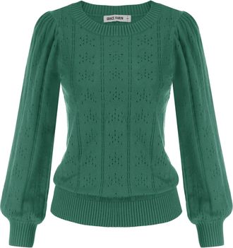 Grace Karin sweateshirt Damen Polyester Sweater Winter Langarm Pullover Casual Strickpullover CL834-11 S