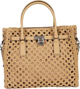 Michael Kors Femme, Sacs, Brun, Taille: ONE Size Woven Leather Tote