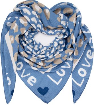 Glamexx24 Damen Schal Dreieckstuch Love Herz Baumwolle Unisex fr Frhling, Sommer, Herbst und Winter Made in Italy