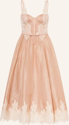 Zimmermann Cocktailkleid Valiant Mit Leinen Und Seide rosa