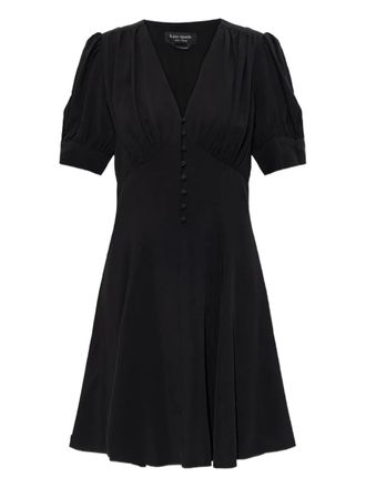 Kate Spade New York robe courte boutonn&eacute;e &agrave; col v - Noir