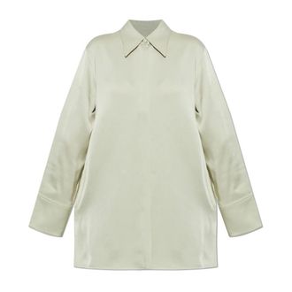 Jil Sander Femme, Blouses et Chemises, Vert, Taille: 40 FR Chemise ample en satin