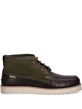 Barbour bottes en daim &agrave; empi&egrave;cements - Vert