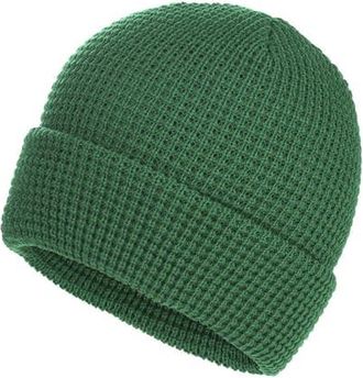 Generic Bonnet dhiver chaud en tricot - Bonnet classique en tricot unisexe avec doublure &eacute;paisse et chaude - Extensible et doux, Vert kaki., taille unique