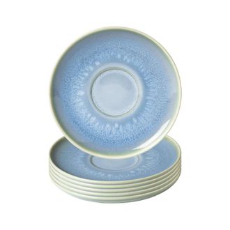 Villeroy & Boch like. by Crafted Blueberry Kaffeeuntertasse 6er Set, 15 cm, Untertasse mit Reaktivglasur, Premium Porzellan, Türkis, 19-5169-1310