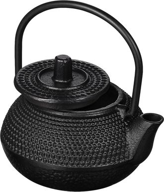 BESPORTBLE Kleine Gusseiserne Teekanne Schwarz Handliche Kleiner Teekanne aus Eisen Als Dekoration und Teezubereitung f&uuml;r Zuhause und B&uuml;ro