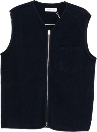 Samsøe & Samsøe Homme, Vestes, Bleu, Taille: M Pull sans manches col en V bleu foncé