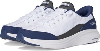 Skechers Damen Contour Foam Cozy Fit Hands Free Slip-In-Sneaker, wei&szlig;/Marineblau, 35.5 EU