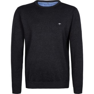 Fynch-Hatton Fynch-Hatton Herren Pullover grau Baumwolle meliert