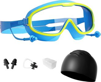 Generico Schwimmbrille f&uuml;r Erwachsene, Taucherbrille f&uuml;r Kinder, wasserdicht, mit Nasenklammer, Ohrst&ouml;psel und Zubeh&ouml;r zum Schnorcheln, Tauchen und Outdoor-Spo
