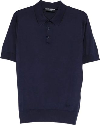 Dolce & Gabbana Homme, Tops, Bleu, Taille: 2XL Pull Polo Manches Courtes