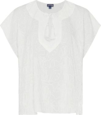 Vilebrequin Femme, Blouses et Chemises, Blanc, Taille: 38 FR Viscose Shirt Seashells
