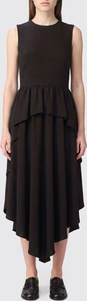 Loewe &Auml;rmelloses, asymmetrisches Slim-Fit-Midikleid aus Wollmischung
