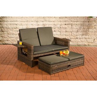 Clp Polyrattan Sofa Ancona 5mm braun-meliert anthrazit