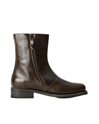 Our Legacy Mens Ankle Boots Camion Deep Olive Leather Cow Leather; Sole: Rubber