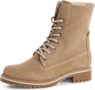 Tamaris Damen Warmfutter Schnürstiefelette beige 36