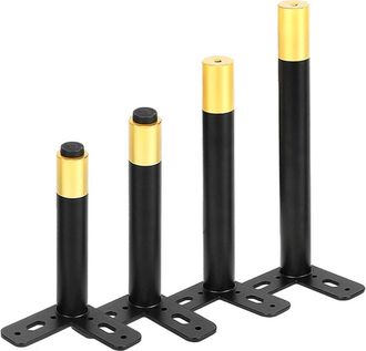 Generic 4 Stück verstellbare Möbelbeine, Moderne Möbelbeine Sofafüße Metalltisch Beine Schrankfüße DIY Ersatzteile (6/8/10/12 Zoll Höhe, schwarzes Gold)