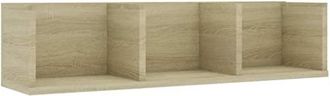 vidaXL Etag&egrave;re Murale &agrave; CD Etag&egrave;re Flottante Etag&egrave;re Suspendue Stockage Rangement Salon Maison Couloir Int&eacute;rieur Ch&ecirc;ne Sonoma 75x18x18 cm Bois dIng&eacute;nierie
