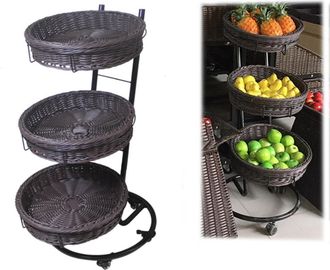 Generic Küchenwagen, Snack-Organizer, Süßigkeiten-Präsentationsständer, 3-stufiger Marktstand für frische Waren, freistehender Supermarkt-Obst- und Gemüsestän