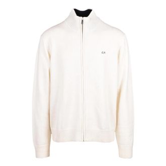 Sun 68 Strickjacke mit Rei&szlig;verschluss - - Knitwear - Herren - Wei&szlig; - 2XL