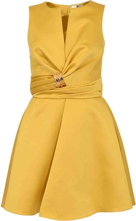 Elisabetta Franchi Robe Au Genou - Jaune Clair