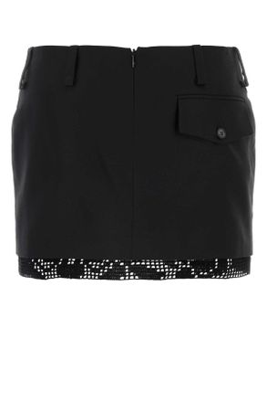Magda Butrym Womens Black Silk Mini Skirt Exterior: Lining: Gonne