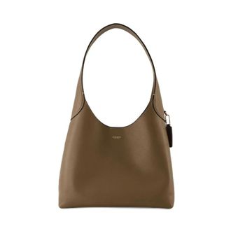Coach Femme, Sacs, Brun, Taille: ONE Size Sac &agrave; Bandouli&egrave;re en Cuir Gris avec Poign&eacute;e Sup&eacute;rieure