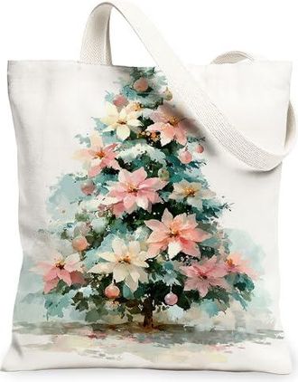 Generic Sacs fourre-tout en toile &agrave; motif floral &eacute;l&eacute;gant, sacs de courses r&eacute;utilisables, style vintage doux, l&eacute;ger et lavable, pour un usage quotidien, voyage