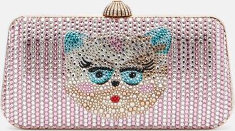 Valentino Garavani Clutch Carry Secrets Cat Mini mit Kristallen