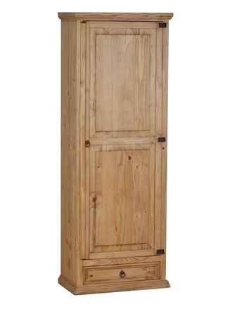 MiaM&ouml;bel Kleiderschrank Mexico M&ouml;bel 70x190x41 cm Landhausstil Massivholz Pinie Honig