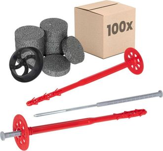 Protektor Protektor - D&auml;mmstoffd&uuml;bel Universell - Set &Oslash;10x200mm Stahlnagel (100 St + 200 Rondelle + 1 Fr&auml;ser)