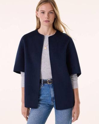 Kujten Cape courte kimono cachemire double face - Cape Asi