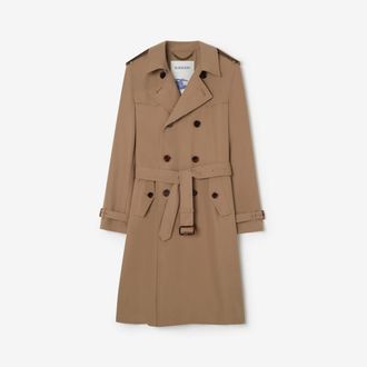 Burberry Trench long Foxfield en soie et coton, Size: 48