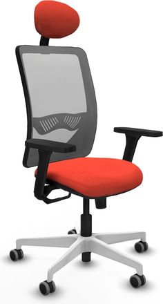 Piqueras y Crespo Arbeitsstuhl Zulema mit 3D-Armen, h&ouml;henverstellbarer Lendenwirbelst&uuml;tze und festem Kopfteil, ausgestattet mit 3 Positionen und Schneidschaum, Grau/Dun