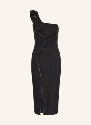 BA&SH Ba&Sh One-Shoulder-Kleid Silla Mit Schmucksteinen Und Volants schwarz