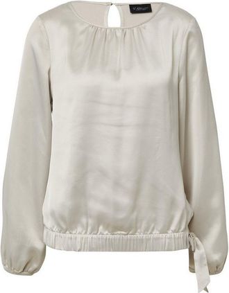s.Oliver Langarmbluse Bluse Satin-Bluse mit Binde-Detail am Saum